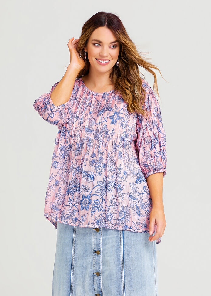 Shop Plus Size Cotton Pigment Pintuck Top, Green | Taking Shape AU