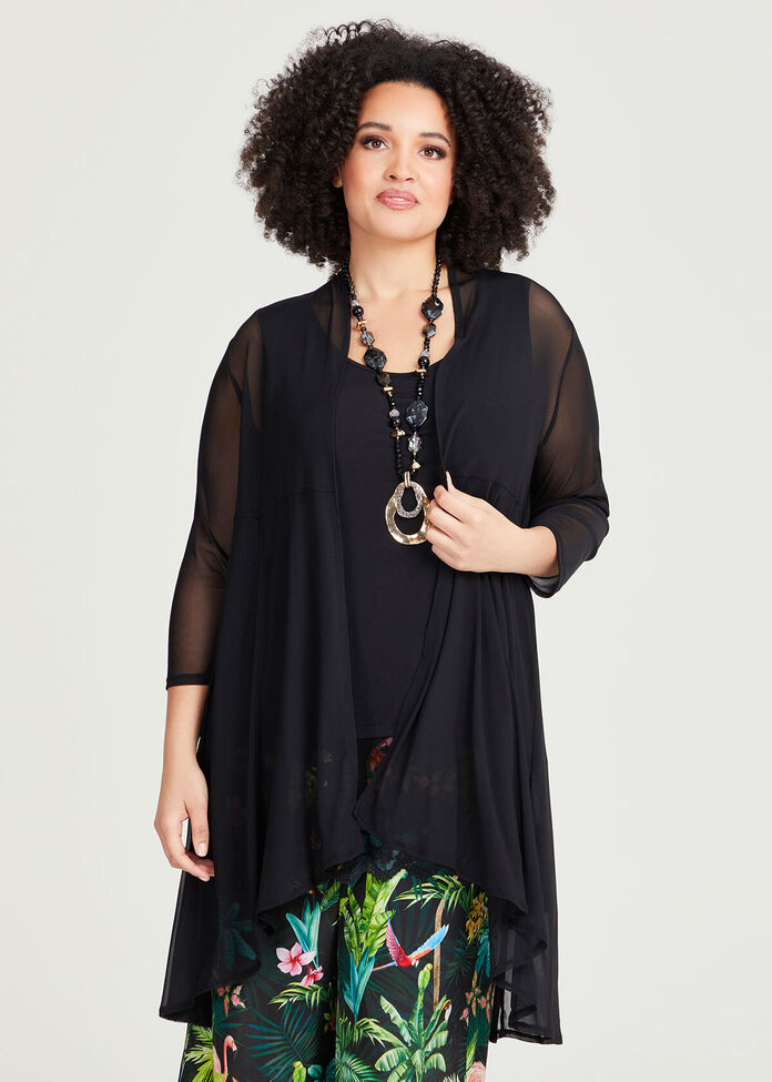 Shop Plus Size Mesh Essential Cardigan, Black | Taking Shape AU