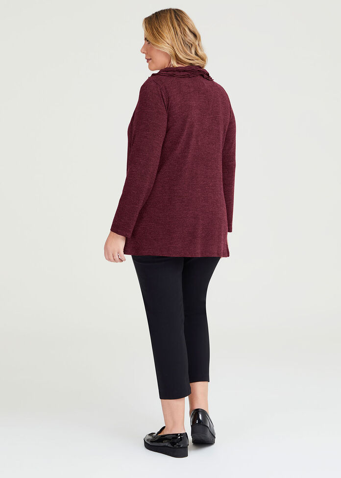 Shop Plus Size Ruffle Neck Snug Cardigan, Purple | Taking Shape AU