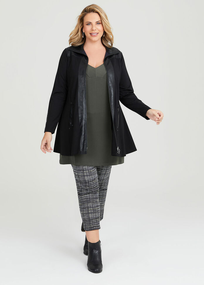 Shop Plus Size Zip Bamboo & Pleather Jacket, Black | Taking Shape AU