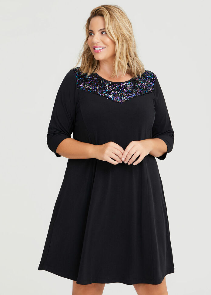 Shop Plus Size Kya Sparkle Luna Dress, Black | Taking Shape AU
