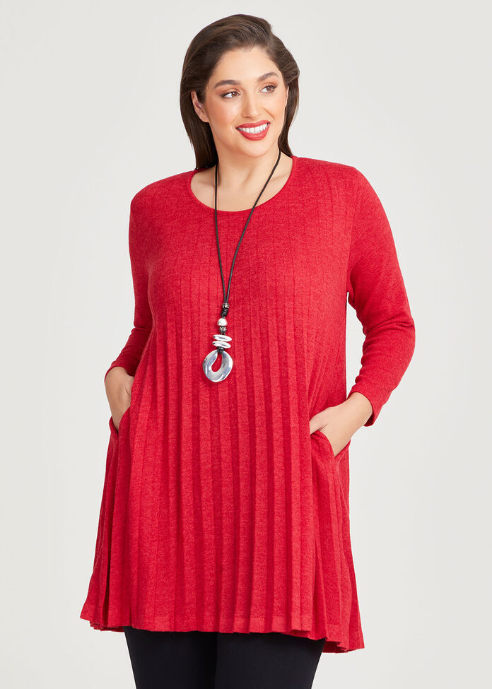 Shop Plus Size Sunray Pleated Tunic, Black | Taking Shape AU