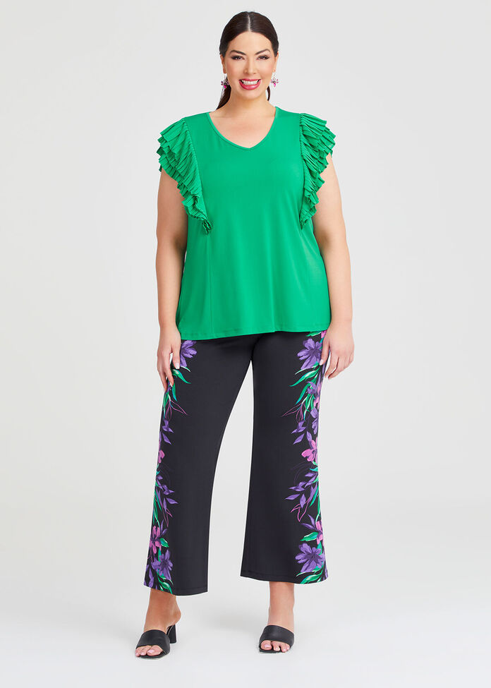 Shop Plus Size Grace Floral Wide Leg Pant, Black | Taking Shape AU