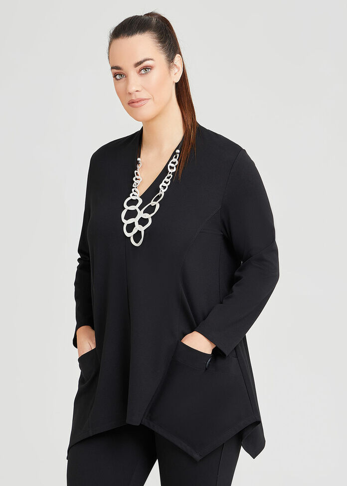 Shop Plus Size Ivy Bamboo Ponte Button Top, Black | Taking Shape AU
