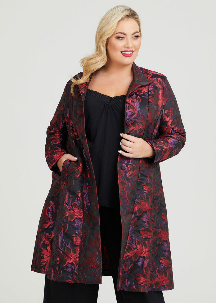 Shop Plus Size Enthral Jacquard Opera Coat, Multi | Taking Shape AU