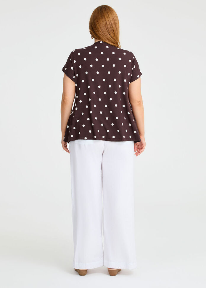 Shop Plus Size Polka Dot Pintuck Natural Top, Spots | Taking Shape AU