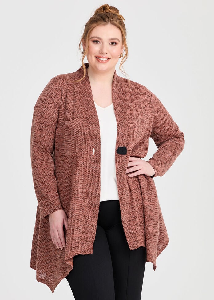 Shop Plus Size Longline Knit Cardigan, Orange | Taking Shape NZ
