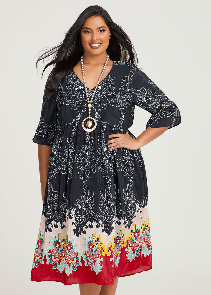 Shop Plus Size Natural Salma Tier Dress, Multi | Taking Shape AU