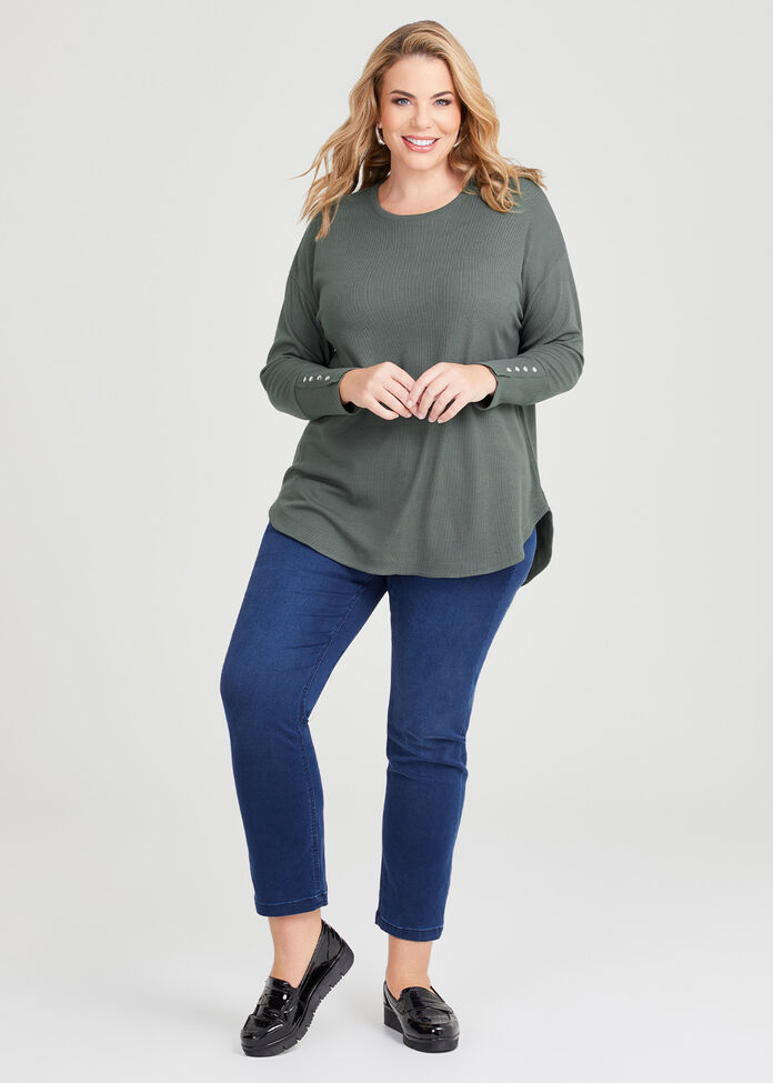 Shop Plus Size Rib Hi-lo Top in Green | Taking Shape AU Shop Plus Size Rib Hi-lo Top in Green | Taking Shape AU
