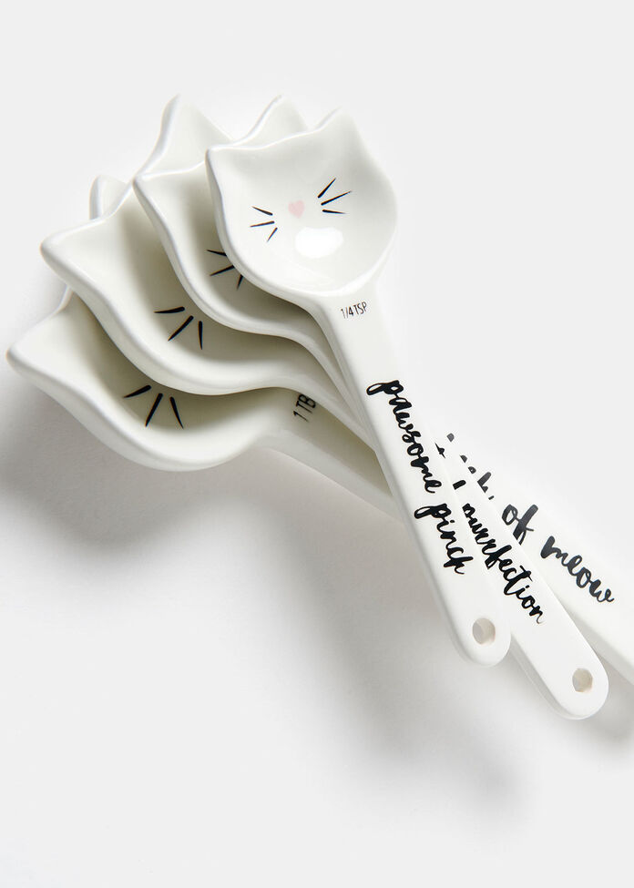 Shop Cat Measuring Spoons in White | Accessories | Taking Shape AU
