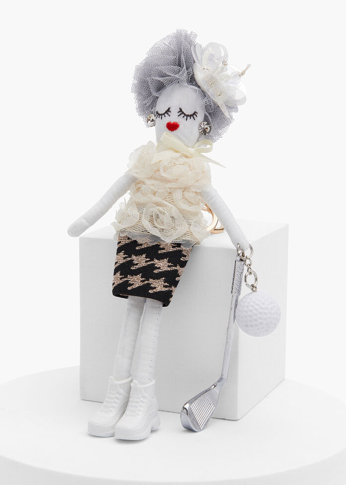Shop Doll Key Ring Bag Charm in White | Accessories | Taking Shape AU