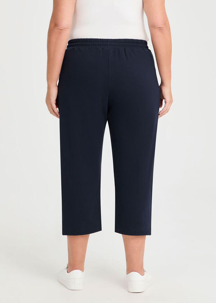 Shop Plus Size Cotton Sideline Crop Trackpant, Navy | Taking Shape NZ