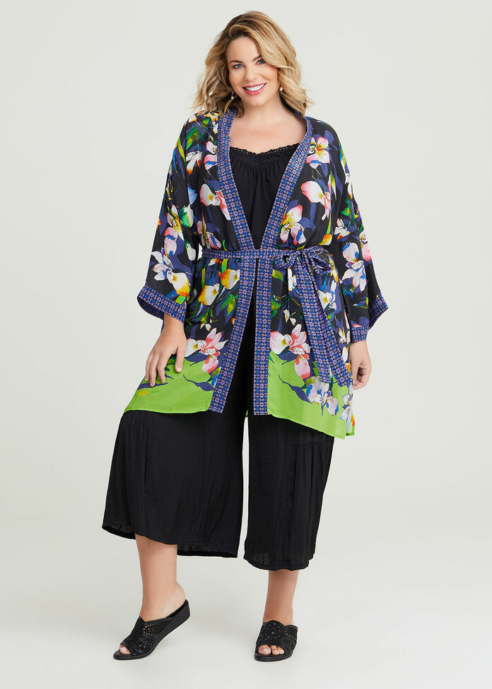 Shop Plus Size Natural Maddi Tie Kimono, Multi | Taking Shape AU