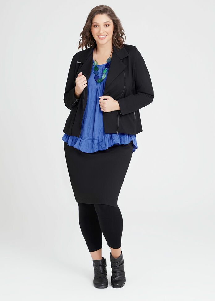 Shop Plus Size Lexi Zip Bamboo Ponte Jacket, Black | Taking Shape AU