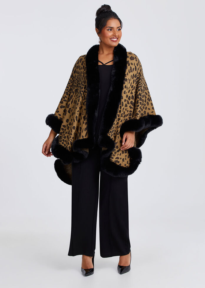 Plus Size Women's Animal Print Cape | Taking Shape AU