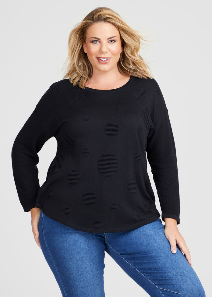 Shop Plus Size Spot Textured Jumper, Black | Taking Shape AU