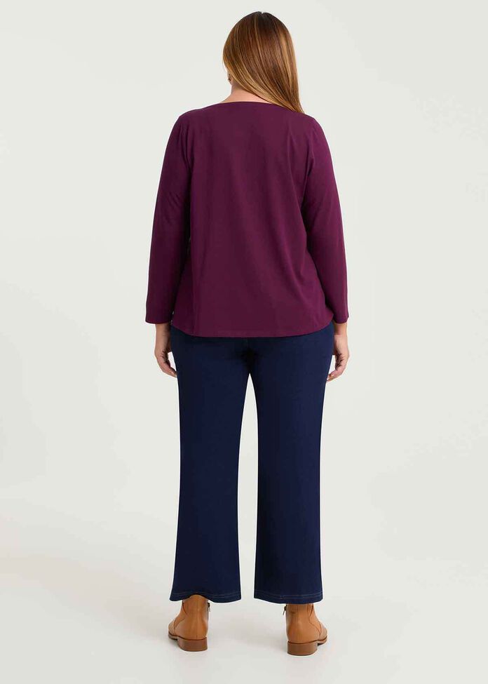 Shop Plus Size Good Earth Cotton Australian Cotton Boat Neck Top, Red ...