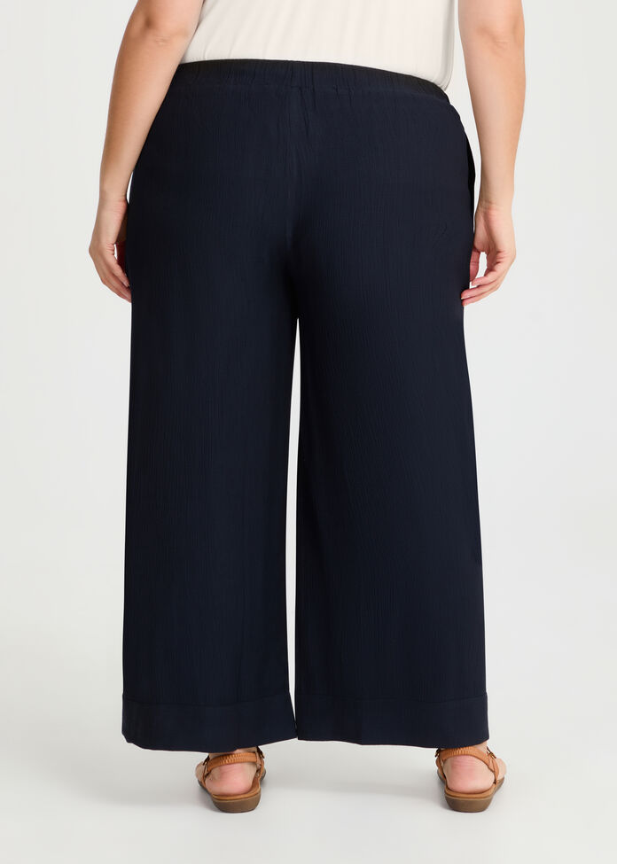 Shop Plus Size Petite Natural Wide Leg Pant, Blue | Taking Shape UK