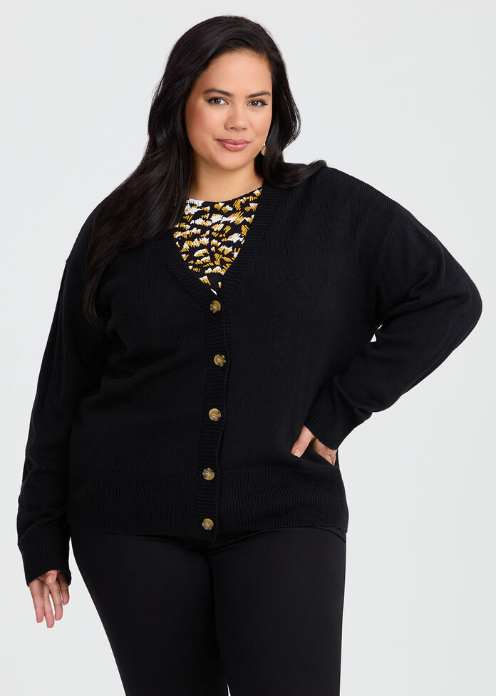 plus size cardigans black