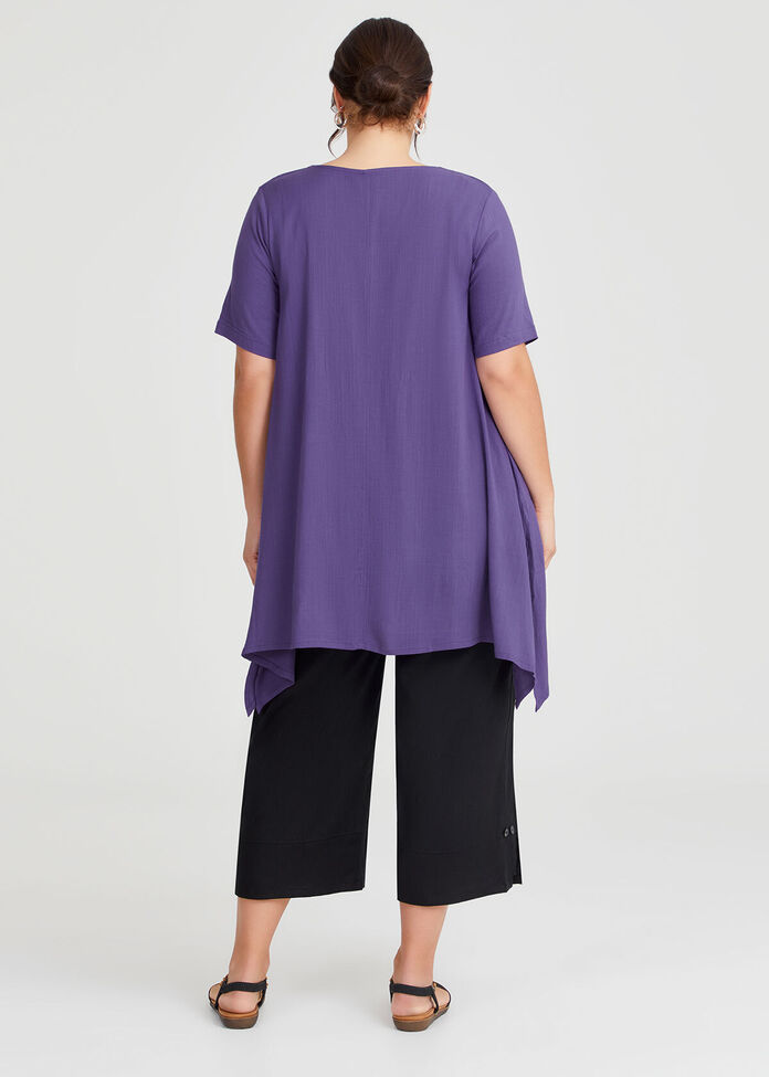 Plus Size Women's Purple Rosette Tunic Top | Taking Shape AU