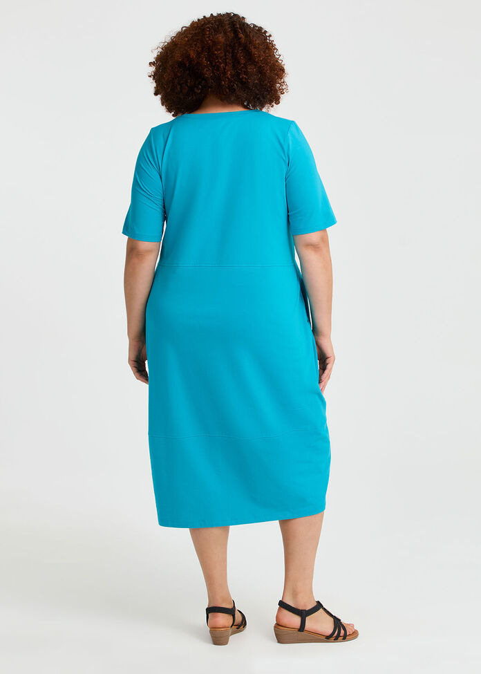 Shop Plus Size Cotton Talia Short Sleeve Dress, Blue | Taking Shape AU