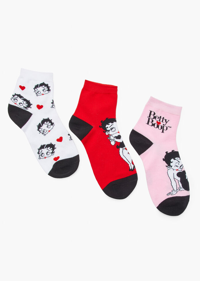 Shop 3Pk Betty Boop Cotton Socks in Multi | Accessories | Taking Shape AU