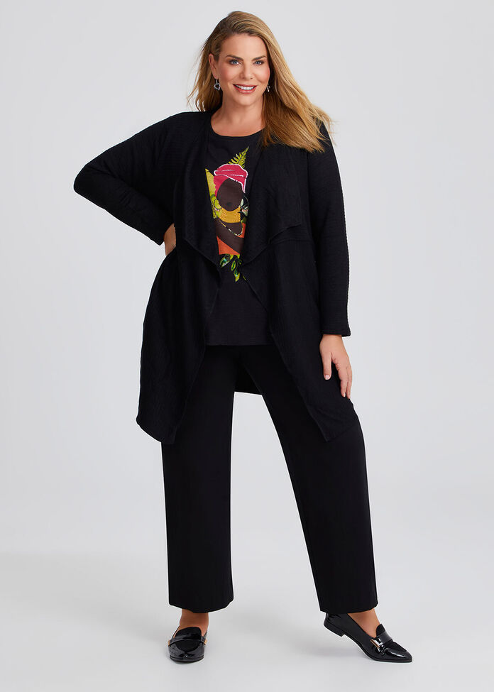 Shop Plus Size Natural Canopy Texture Cardigan, Black | Taking Shape AU