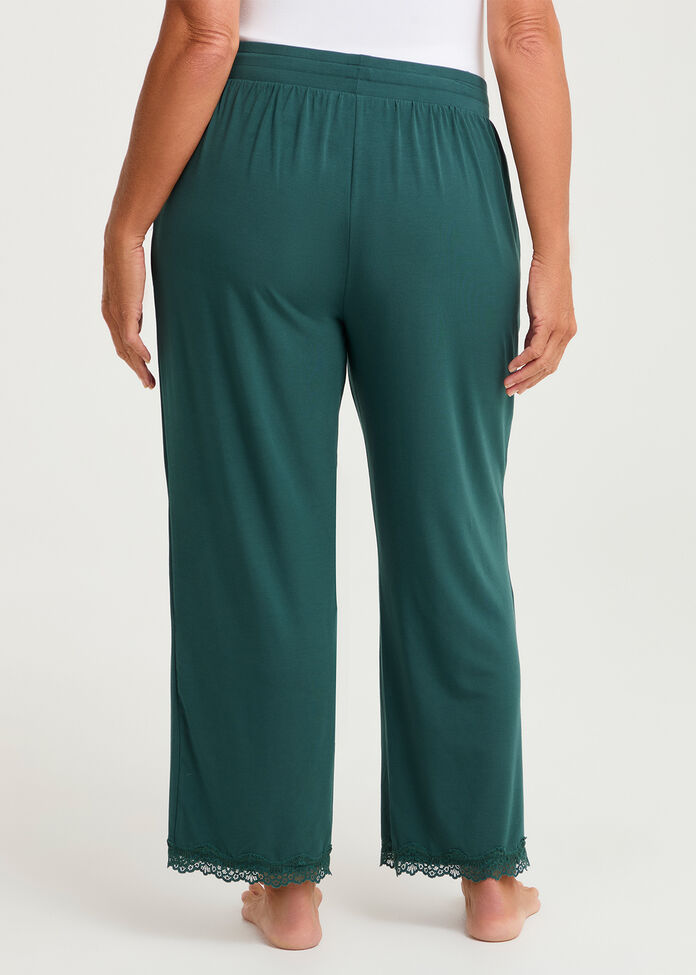 Shop Plus Size Modal Lace Trim Pyjama Pant, Green | Taking Shape AU