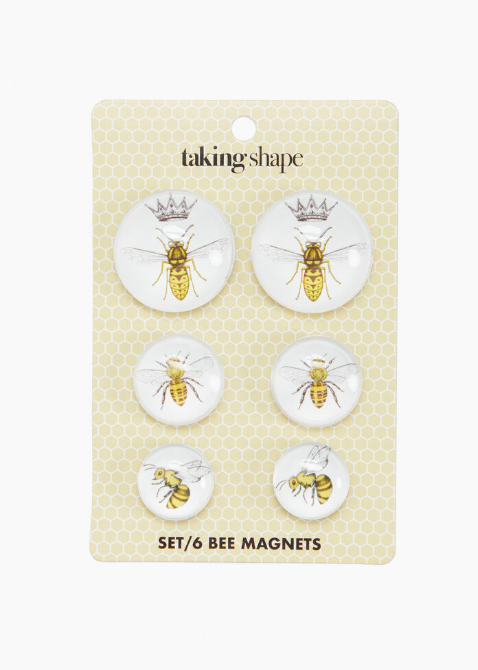 Shop Set/6 Bee Magnets in White | Accessories | Taking Shape AU