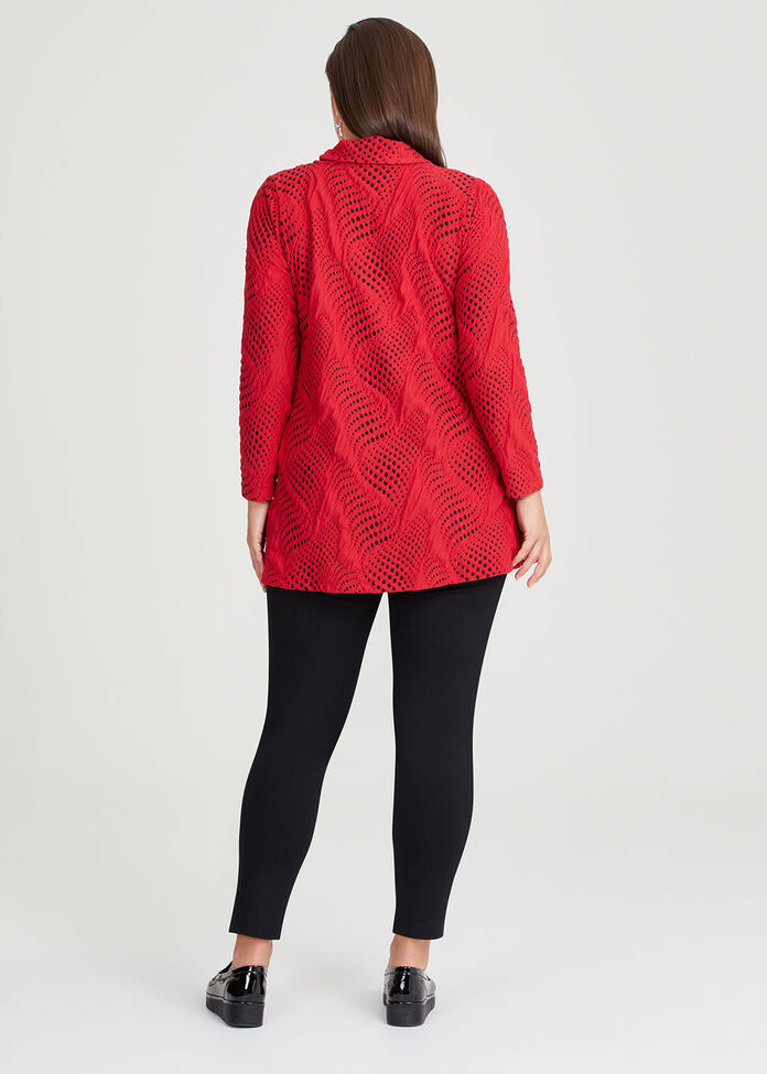 Shop Plus Size Textured Reine Tunic, Red | Taking Shape NZ