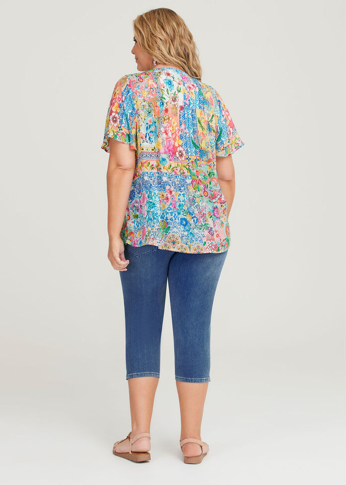 Shop Plus Size Natural Sintra Floaty Top, Multi | Taking Shape AU