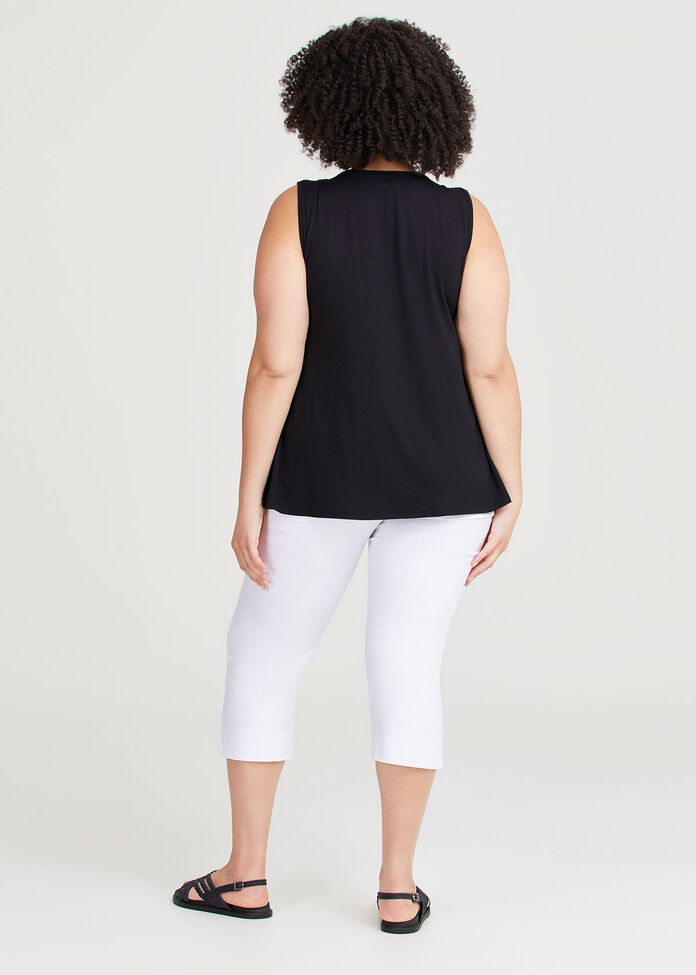 Shop Plus Size Natural Evie Sleeveless Tank in Black | Sizes 12-30 ...