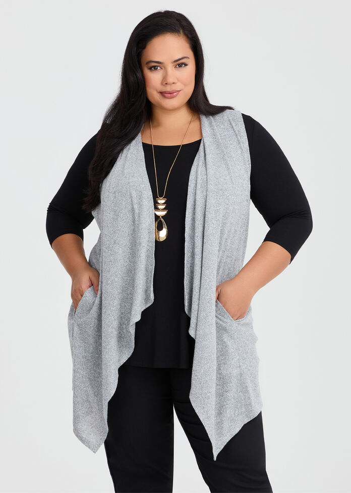 Shop Plus Size Grace Drape Front Vest, Grey | Taking Shape AU