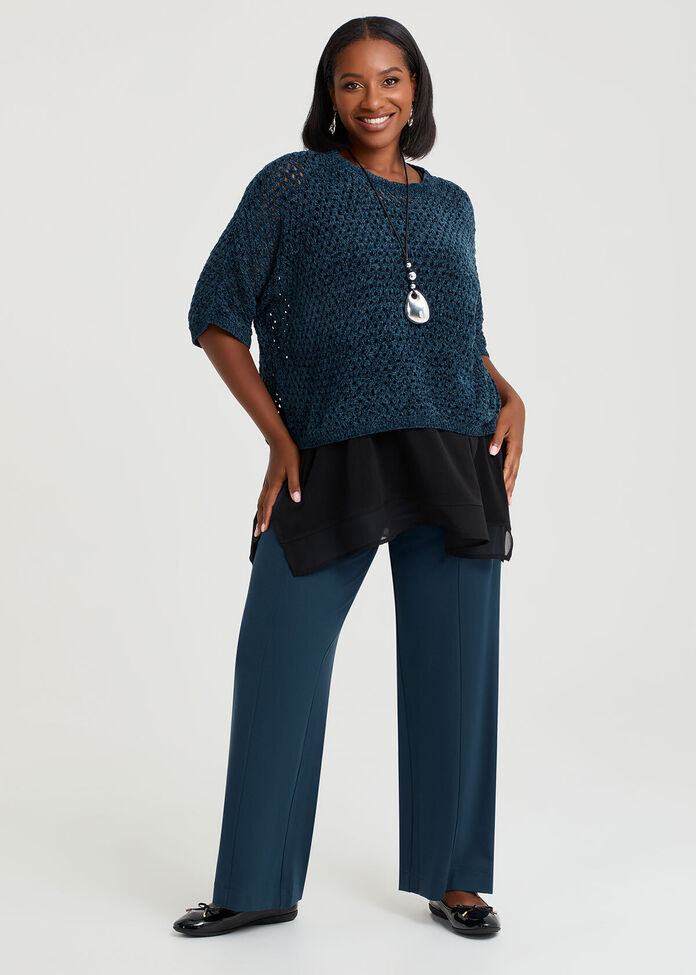 Shop Plus Size Chenille Pointelle Knit Jumper, Green | Taking Shape NZ