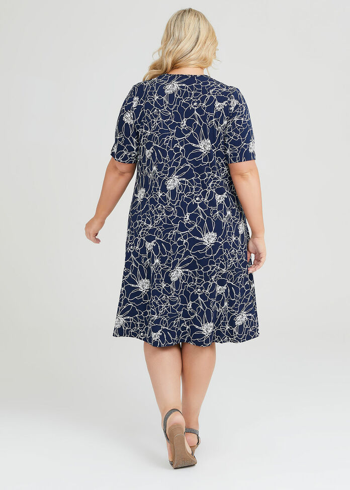 Shop Plus Size Button Abstract Shift Dress, Multi | Taking Shape AU