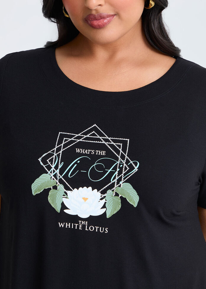 Shop Plus Size The White Lotus HBO Original What’s The WiFi Top, Black ...