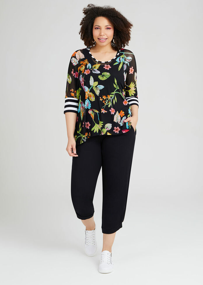 Shop Plus Size Mesh Floral Stripe Top in Print | Taking Shape AU
