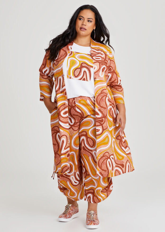 Shop Plus Size Elverina Garbara Linen Duster, Multi | Taking Shape AU