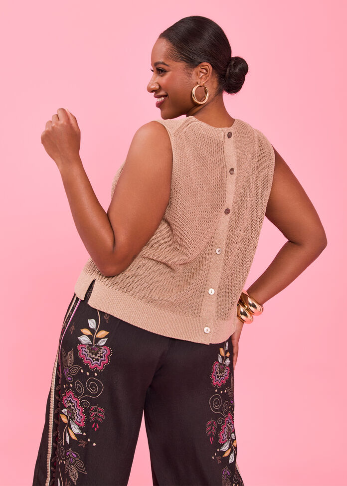 Shop Plus Size Button Back Detail Tank, Brown | Taking Shape AU