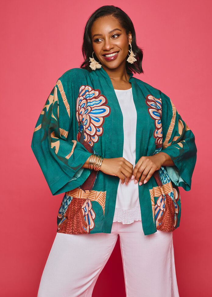 Shop Plus Size Natural Paradise Kimono, Multi | Taking Shape AU
