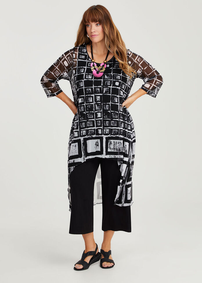 Plus Size Women's Black & White Mesh Tunic | Taking Shape NZ