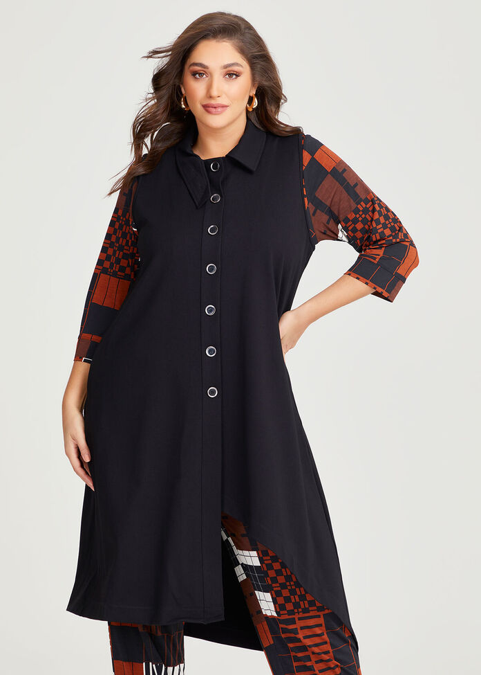 Shop Plus Size Long Bamboo Ponte Vest Black Taking Shape Au