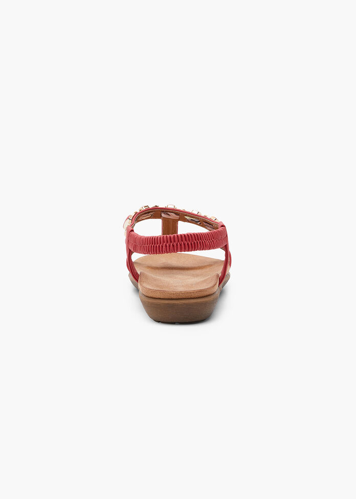 Shop Red Red Trim Detail Sandal | Comfortable Shoes | Taking Shape AU