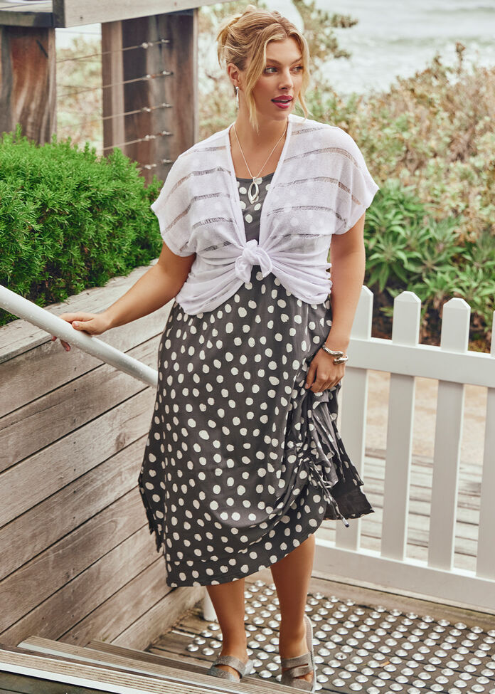 Shop Plus Size Natural Martha Spot Dress in Multi | Taking Shape IE