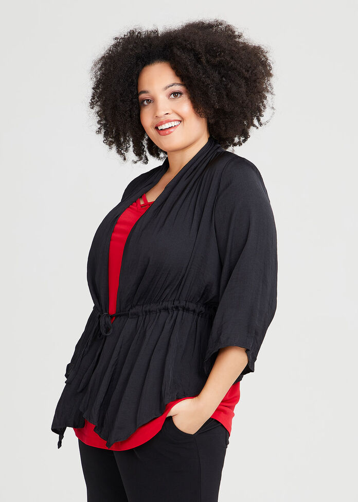 Shop Plus Size Luxe Crop Cardigan, Black | Taking Shape AU