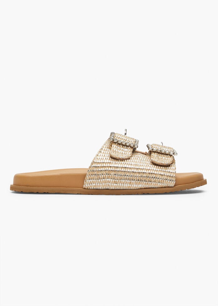 Shop Brown Raffia Slide Sandal | Comfortable Shoes | Taking Shape NZ