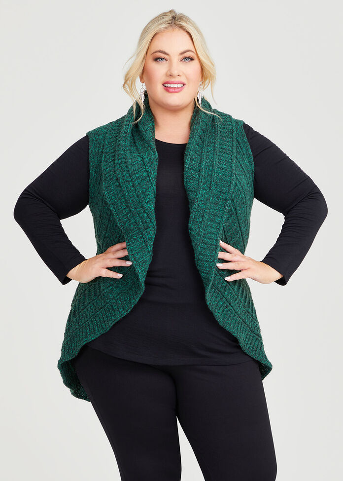 Shop Knitted Cascading Vest in Green | Accessories | Taking Shape AU