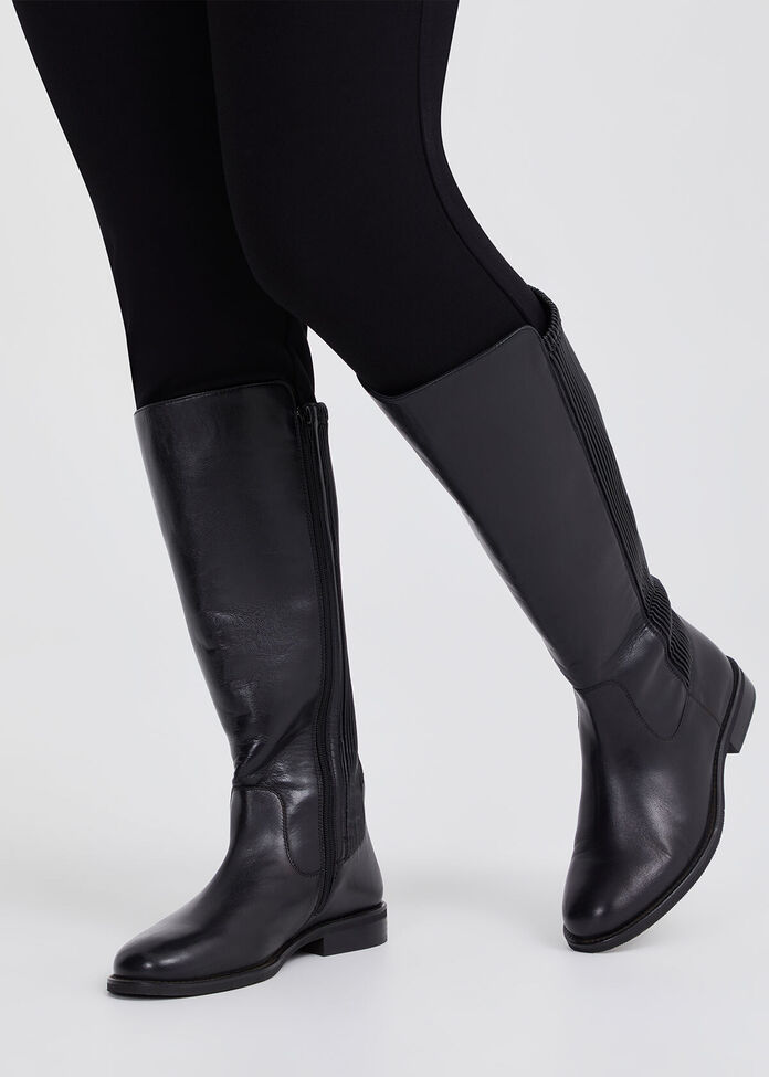 Leather Knee High Women's Boots: Black Leather | Taking Shape AU