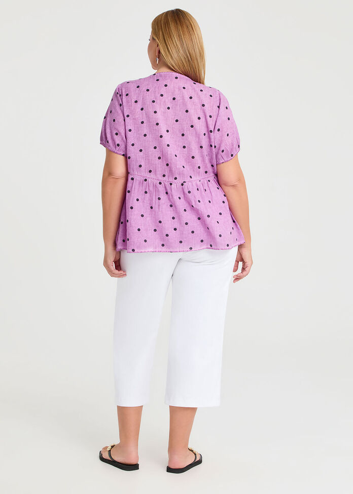 Shop Plus Size Cotton Tiered Spot Top, Purple | Taking Shape AU