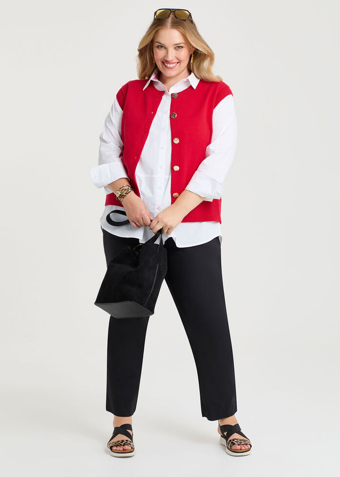 Shop Plus Size Button Through Vest, Red | Taking Shape AU